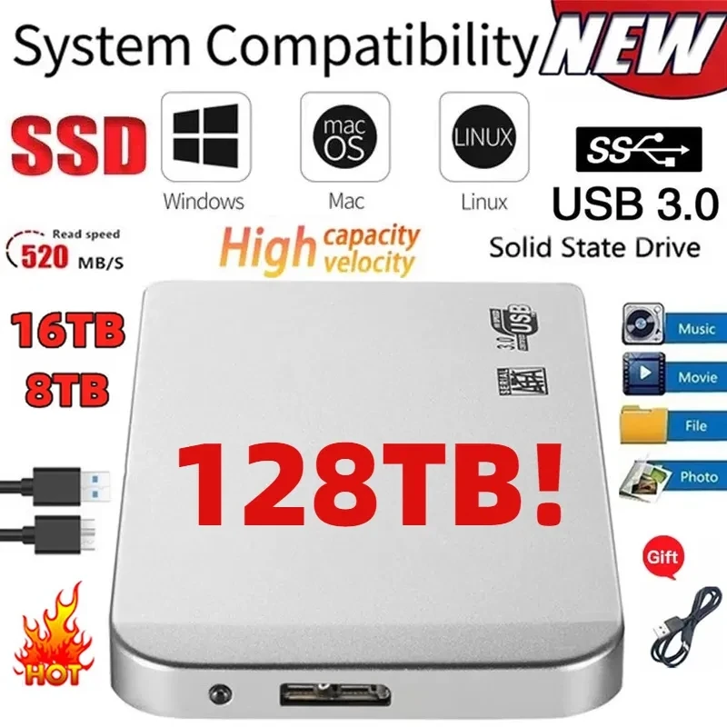 128TB-Portable-Ssd-500GB-Big-storage-External-Solid-State-Disk-Type-C ...