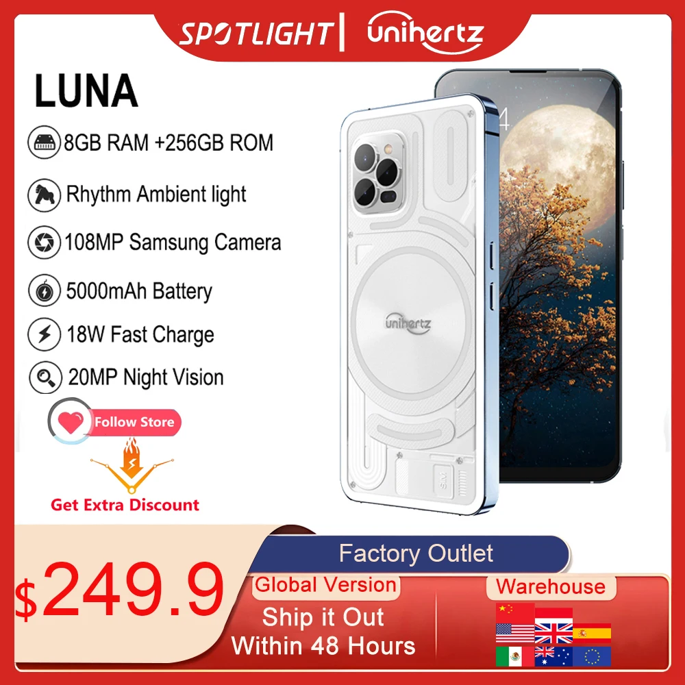 Unihertz-Luna-Smartphone-Rhythm-Ambient-Light-8GB-256GB-108MP-G99 ...
