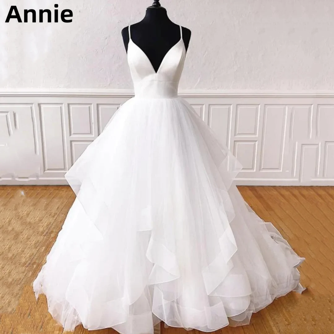 Annie-White-Wedding-Dress-Tulle-Ruffles-Evening-Dresses-Formal ...