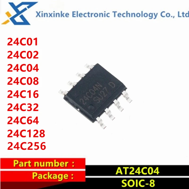 DIP-8-SMD-EEPROM-AT24C04-24C01-24C02-24C08-24C16-24C32-24C64-24C128 ...