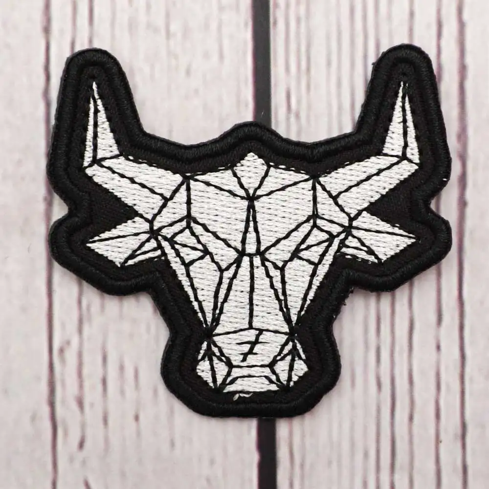 bull embroidery patch Hook & Loop Sew on Embroidery Military Badge ...