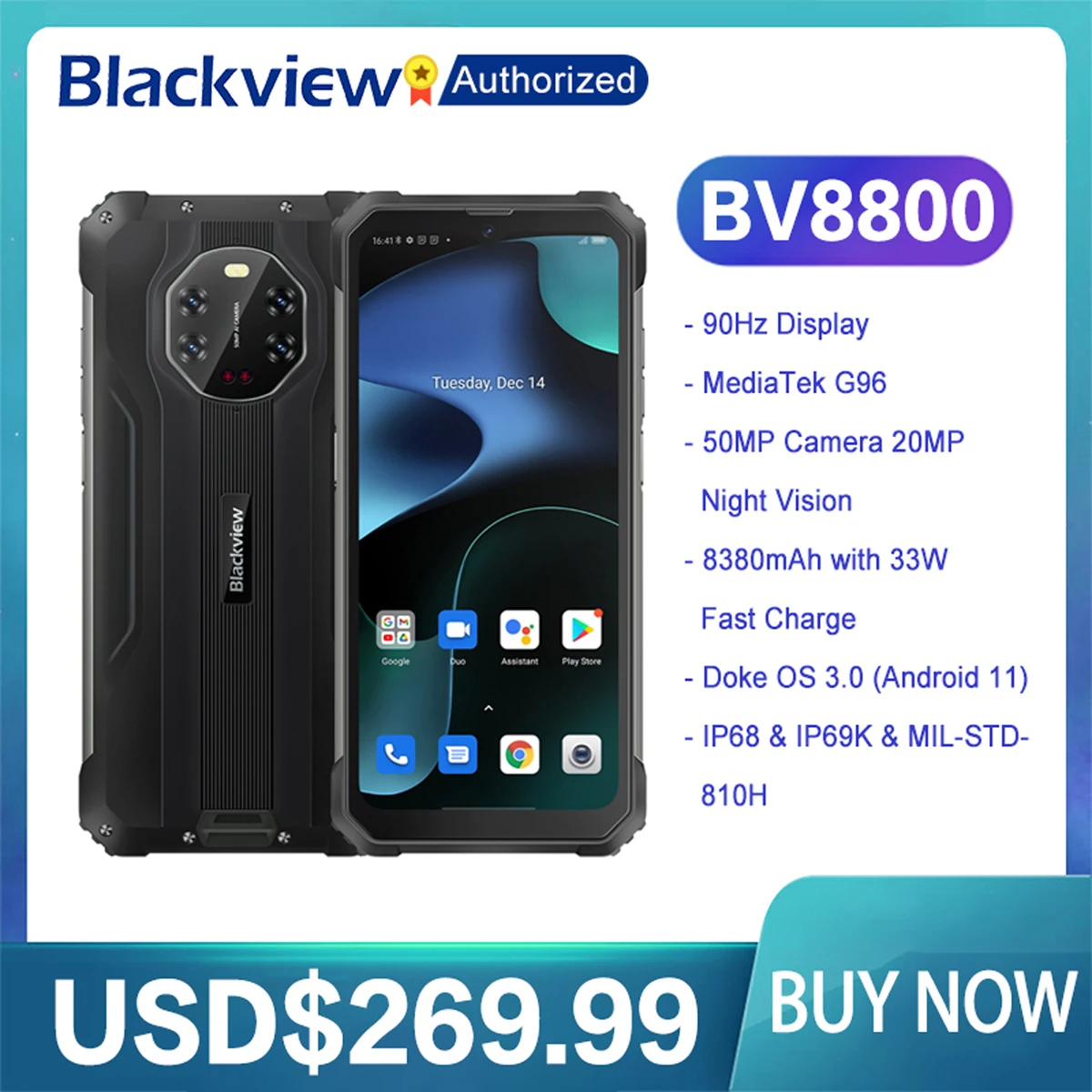 Blackview-Smartphone-robusto-telefone-m-vel-BV8800-IP68-IP69K-8GB-128GB ...