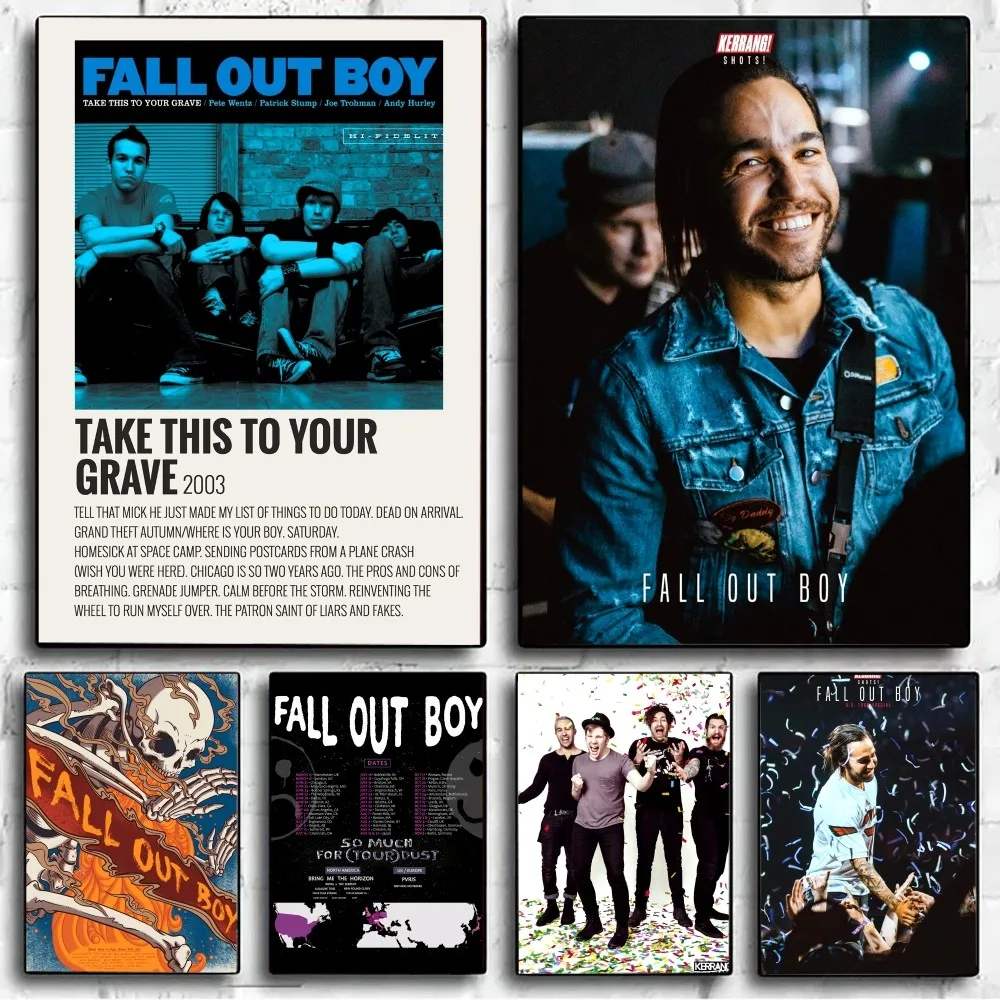 Fall-Out-Boy-Band-Poster-No-Framed-Poster-Kraft-Club-Bar-Paper-Vintage ...