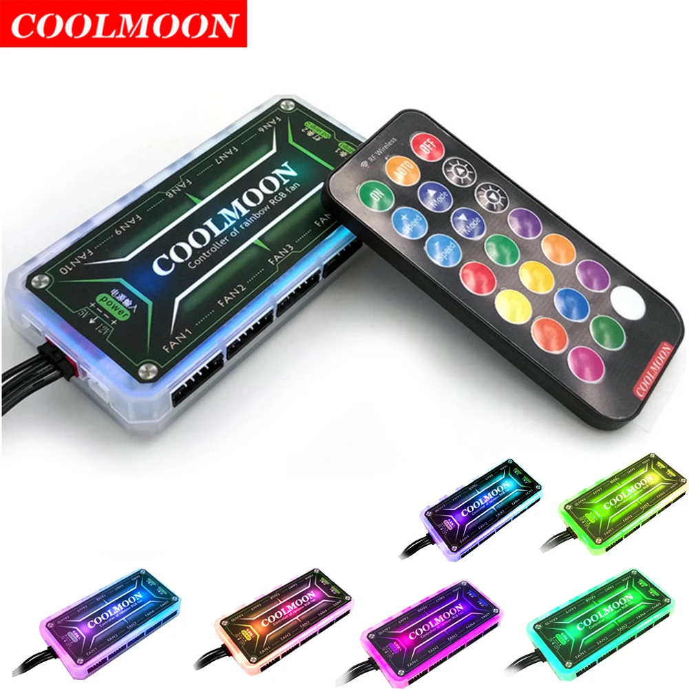 COOLMOON RGB Fan Controller 12V 5A LED Color Intelligent Remote ...
