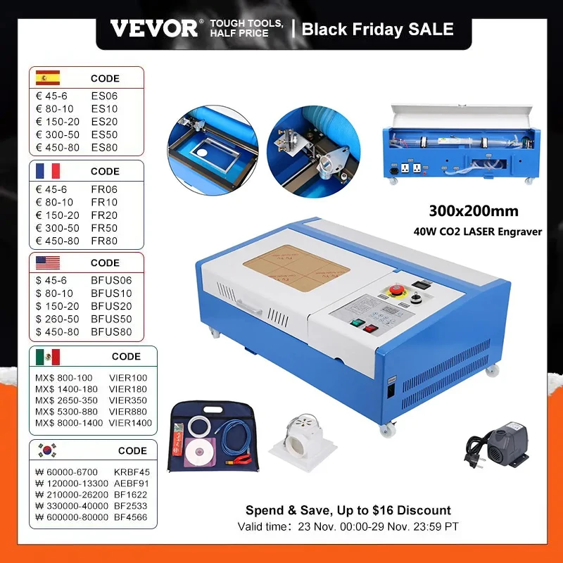 Upgrade 40W CO2 USB Laser Engraving Cutting Machine K40 Laser Engraver ...