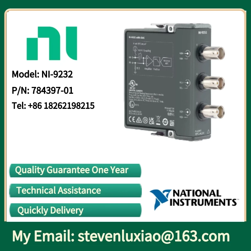NI-9232 784397-01 3-channel, 102.4kS /s/ch, ±30 V, CSeries Sound and ...