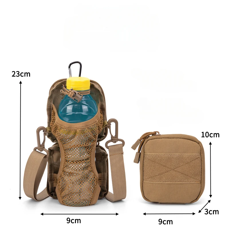 Tactical Molle Water Bottle Pouch Foldable Kettle Holder Bag Outdoor ...