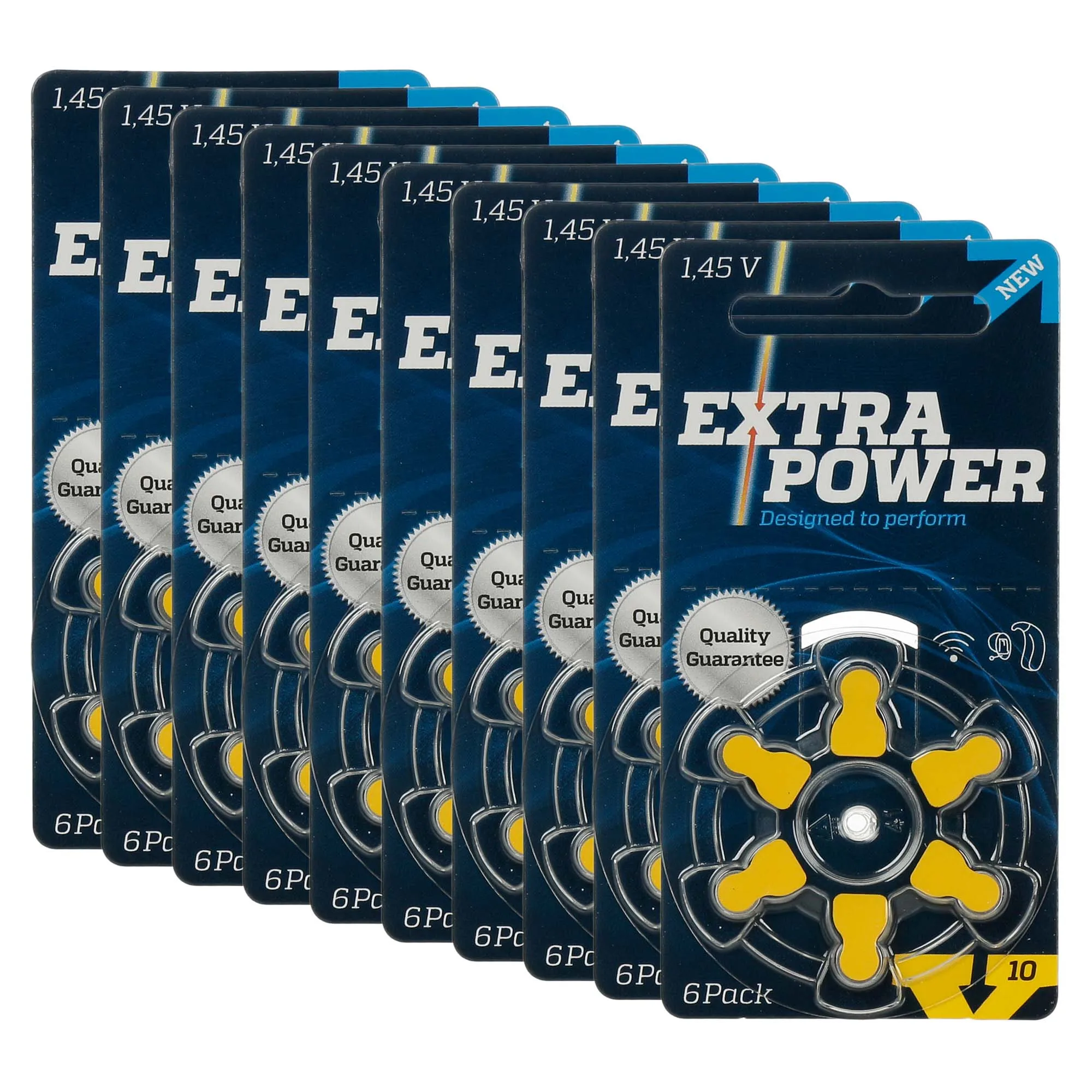 Extra Power Hearing Aid Zinc Air Batteries 1.4V Size 10 za,Pack of 6 ...