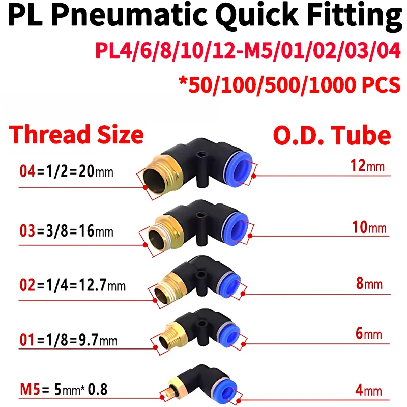 PL-Pneumatic-Quick-Fitting-Push-to-Connect-Tube-Male-Elbow-Fitting ...