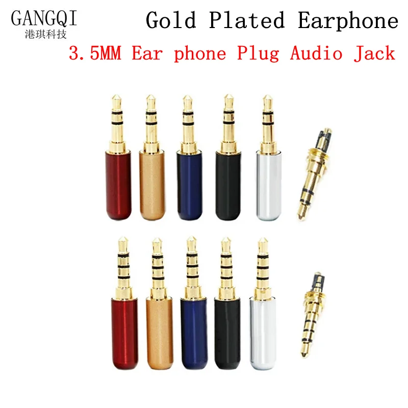 5pcs-3-5-mm-Plug-Audio-Jack-3Pole-4Pole-Gold-Plated-Earphone-Adapter ...