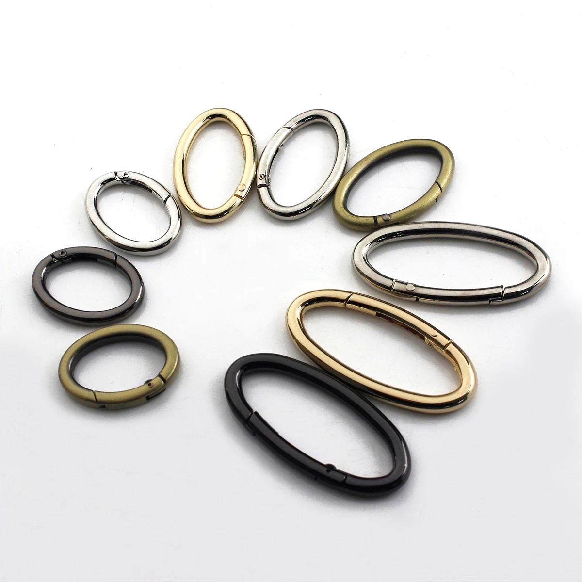 1x-Metal-Oval-Ring-Snap-Hook-Spring-Gate-Trigger-Clasps-Clips-for ...