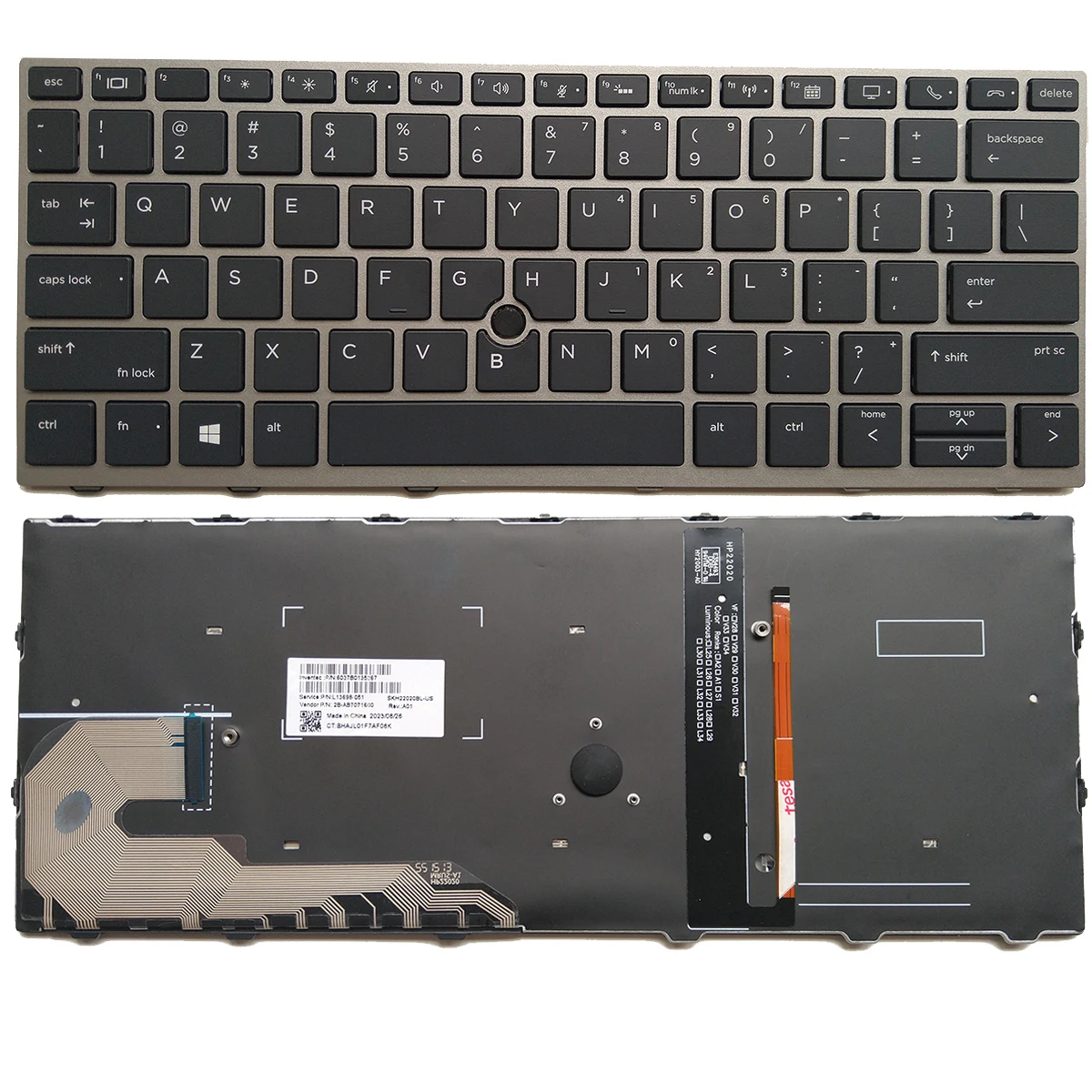 US with Backlit Pointer Laptop keyboard For HP Elitebook 730 G5 735 G5 ...