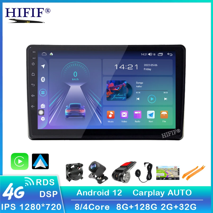 Radio con GPS para coche, reproductor estéreo con Android 12, sin dvd ...