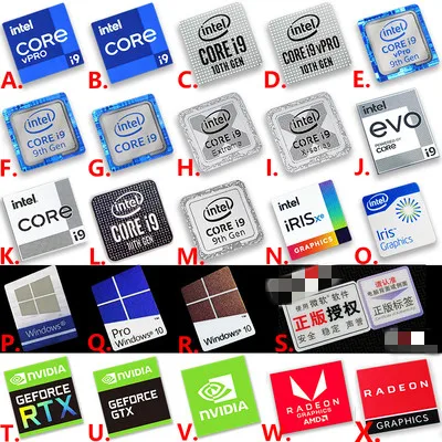 Stickers Laptop Intel Core | Intel Core I9 Sticker | Intel Core Vpro I9 ...