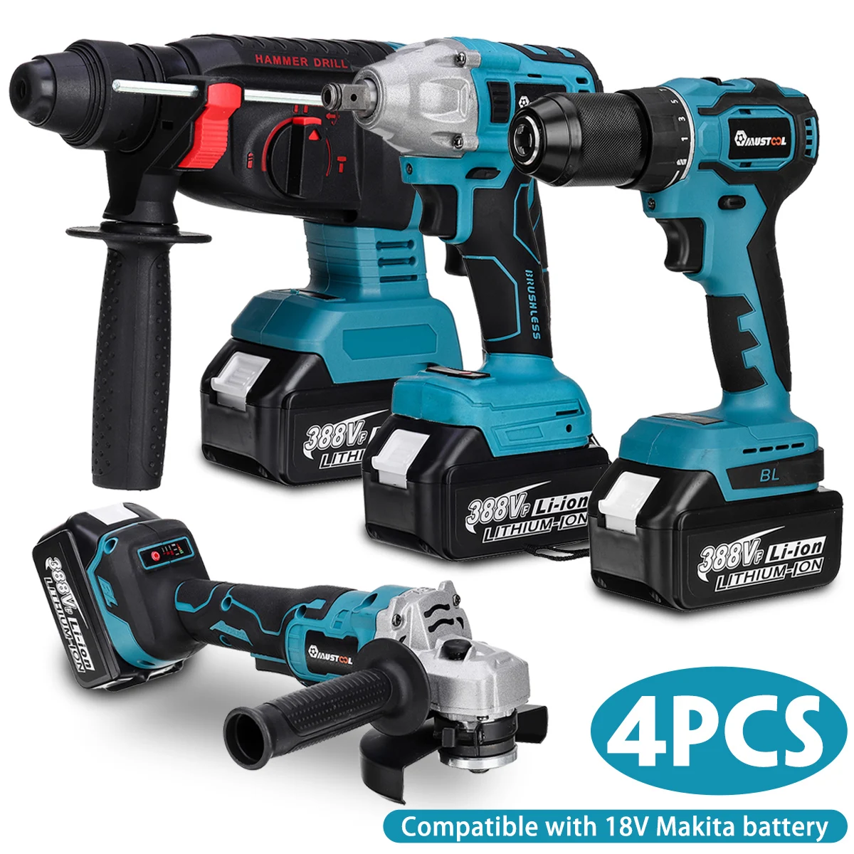 Drillpro-4-in-1-Professional-Tool-Set-800N-M-Electric-Wrench-Hammer ...