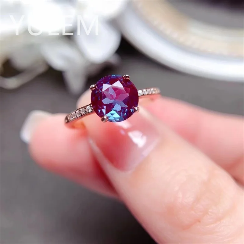 Alexandrite Sterling Silver Ring | Lab Created Alexandrite Rings - Ring ...