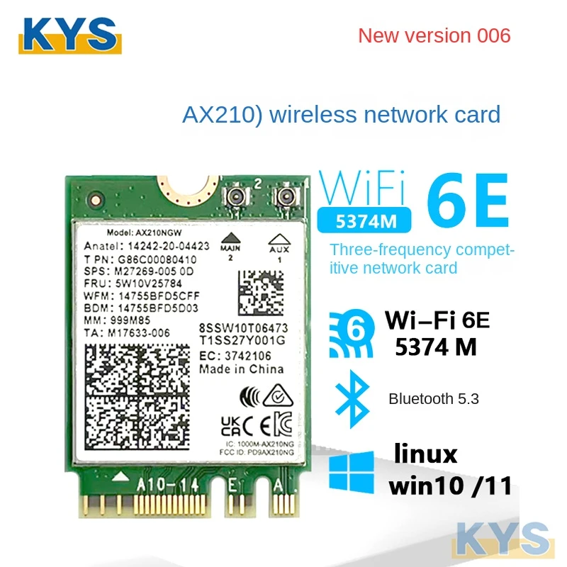 AX210 AX210NGW For Intel Card Wi Fi 6E Bluetooth 5.3 WiFi 6 Adapter ...