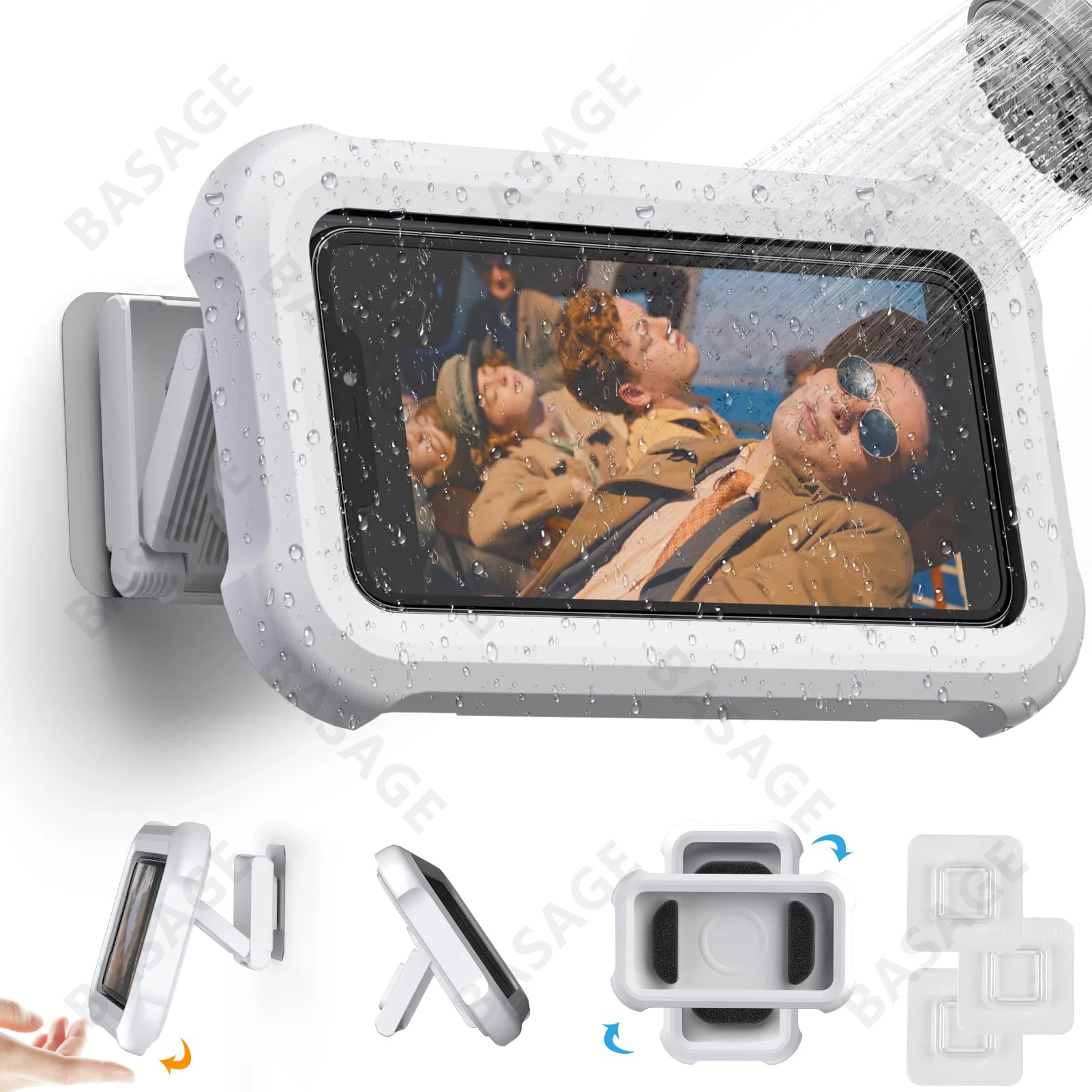 Shower-Phone-case-Waterproof-480-Rotation-Anti-fog-Touch-Wall-Mount ...