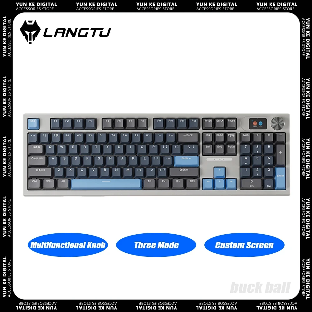 LANGTU-LT104-Mechanical-Keyboard-Multifunctional-Knob-Three-Mode-Wireless-2-4g-Gaming-Keyboard ...