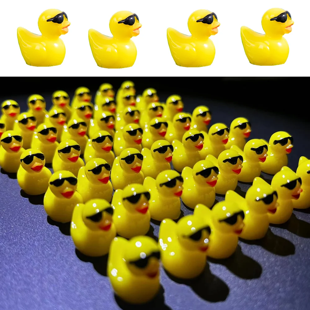50PCS-Mini-Yellow-Ducks-with-Glasses-Fairy-Garden-Miniatures-Duck ...