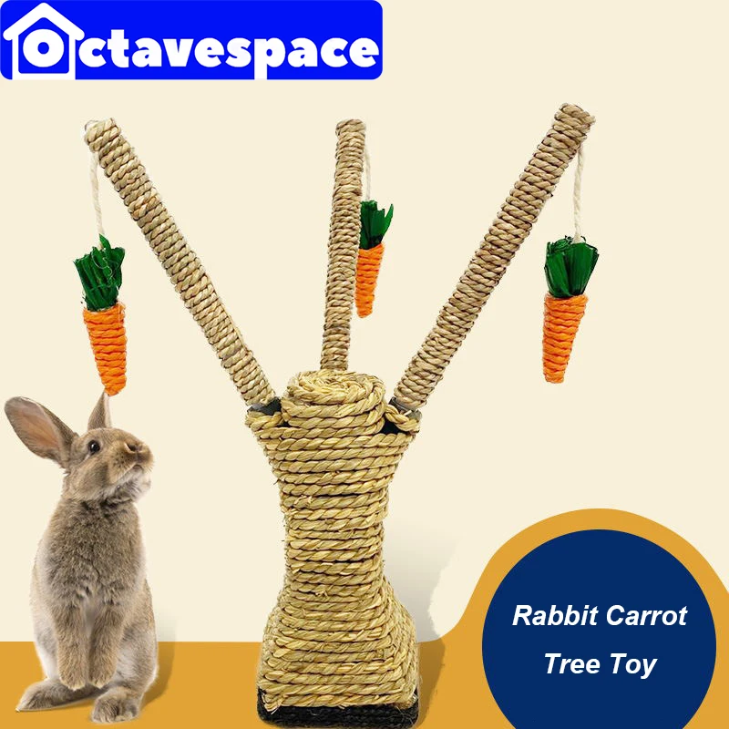 Carrot Scratcher Rabbit | Rabbit Toy Carrot Tree | Rattan Grass ...