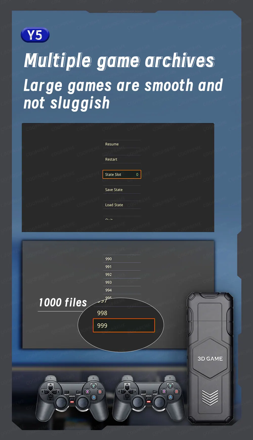 Y5 Video Game Console 64G 2.4G Double Wireless Controller Game Stick 4K ...