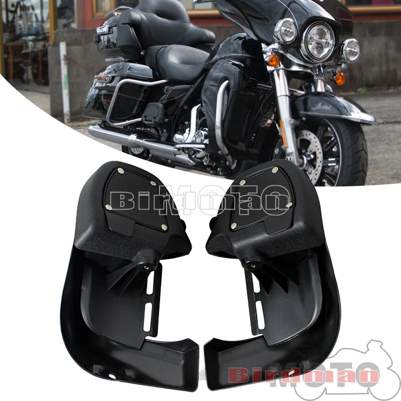 Black-Lower-Vented-Leg-Fairings-Cap-Glove-Box-For-Harley-Touring-Road ...