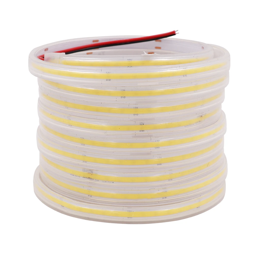 12V 24V IP68 Waterproof COB LED Strip Lights 320 384 480 528 LEDs/m ...