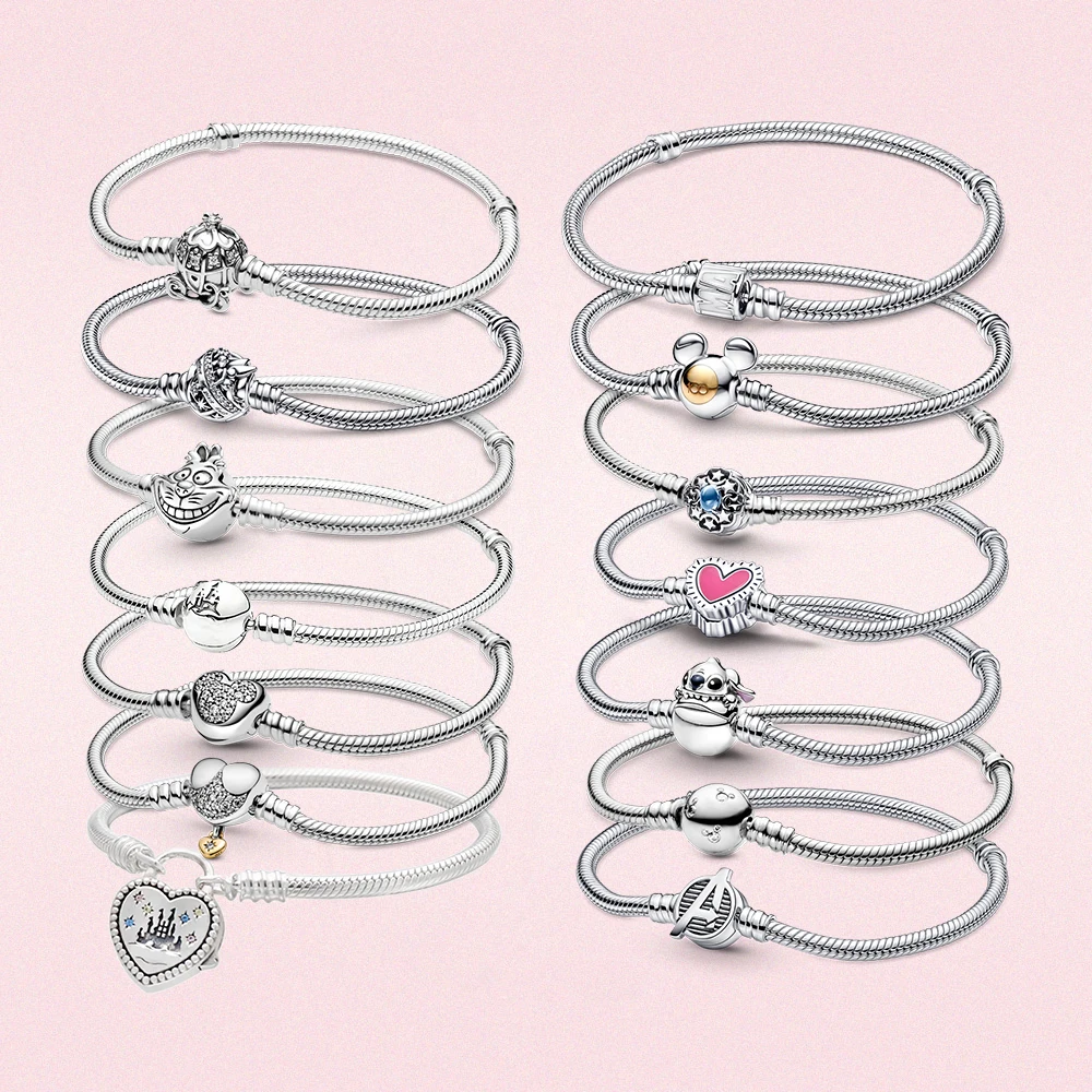 Bracelet-925-stering-silver-mouse-Hrart-Bracelet-Stitch-Bracelet-love ...