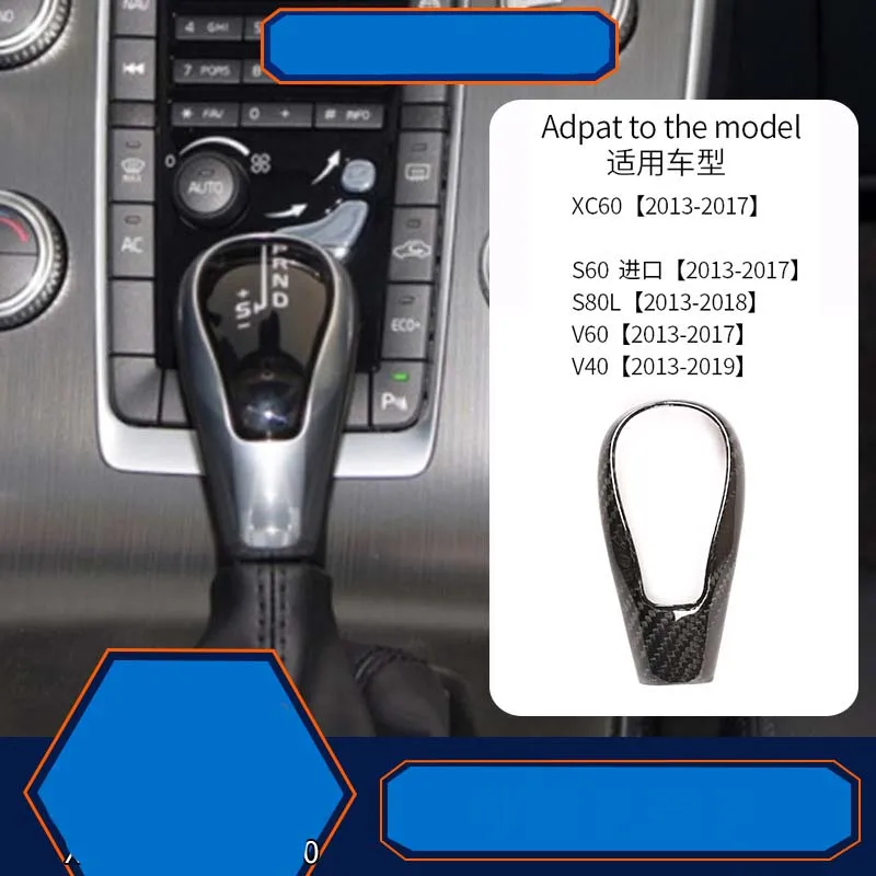 For Volvo XC60 XC90 S60 V60 S90 V90 S80L V40 Real Carbon Fiber Car Gear ...