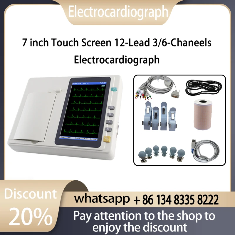 7-inch-touch-screen-Human-Vet-Use-ECG301-ECG601-Digital-3-6-Channel-12 ...