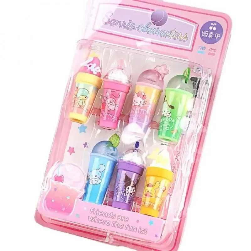 Sanrio-Hello-Kitty-My-Melody-Pen-Cap-Eraser-7Pcs-Set-Kawaii-Summer ...