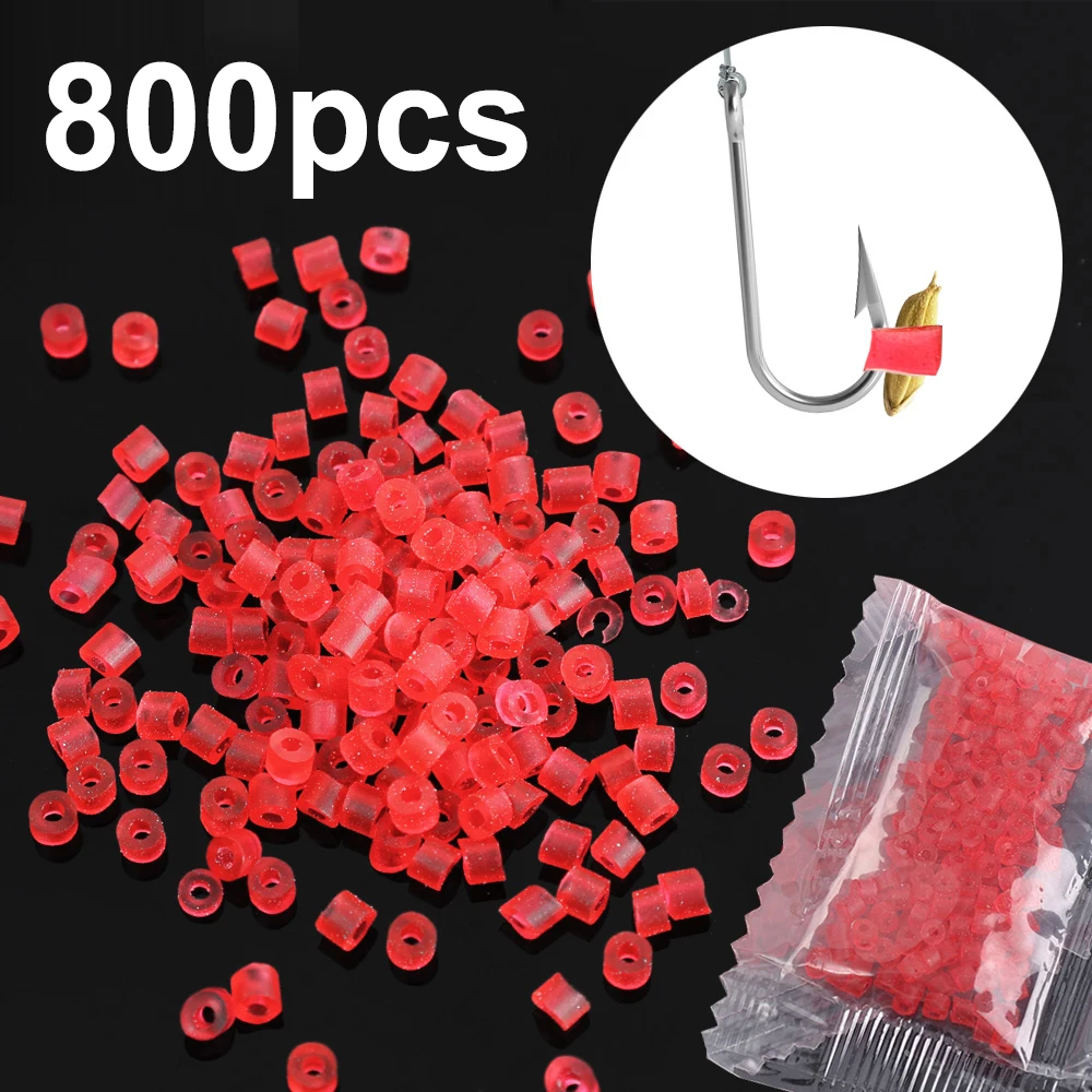 800pcs Elastic Latex Raw Material Red Fish Tackle Rubber Band ...
