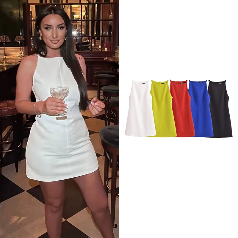 TRAF-vestidos-de-verano-para-mujer-joven-minivestido-elegante-ajustado ...