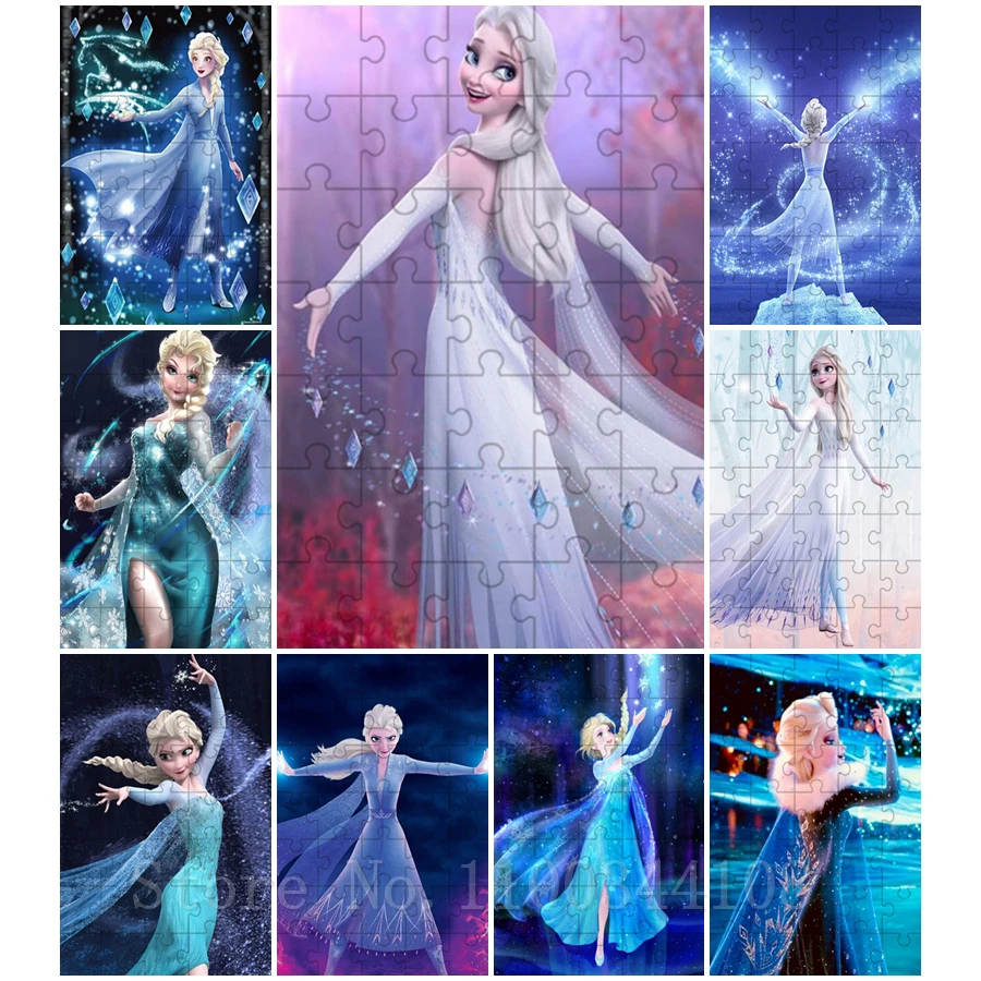 Generic Disney Princess Elsa Wooden Puzzles Frozen Cartoon Movies 35 ...