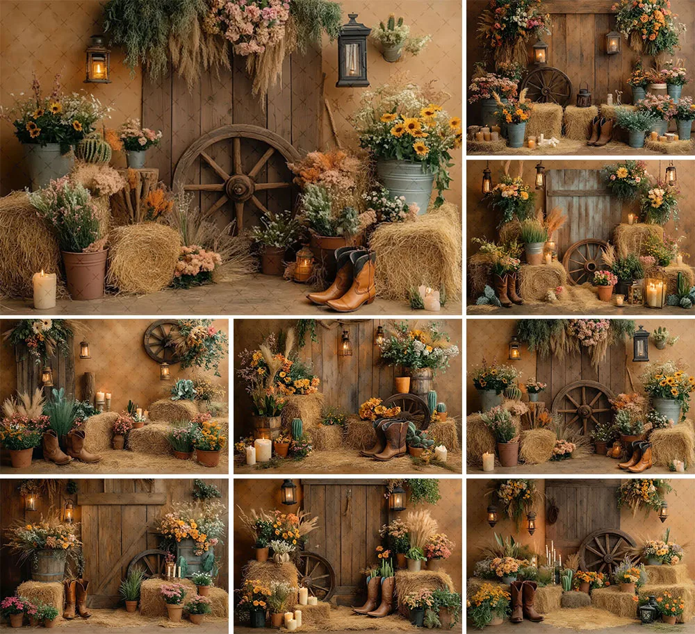 Mehofond Photography Background Autumn Western Cowboy West Rustic Barn ...