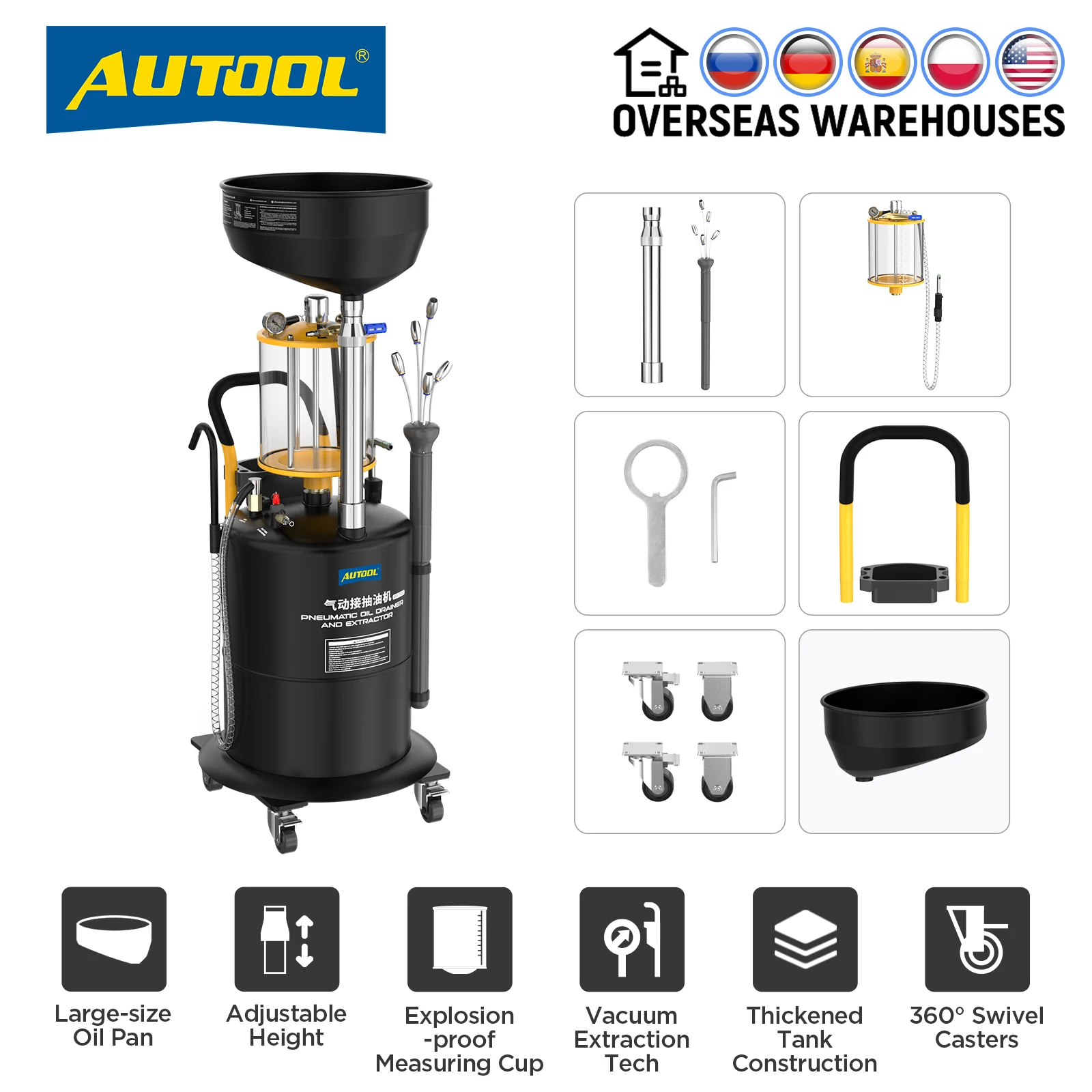 AUTOOL-OD720-Pneumatic-Oil-Drainer-And-Extractor-Oil-Picker-Machine-Oil ...