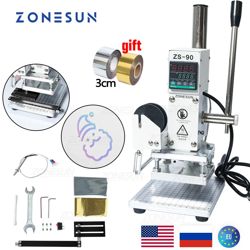 Zonesun Zs-90 Hot Stamping Press Machine Manual Bronzing Embosser For ...