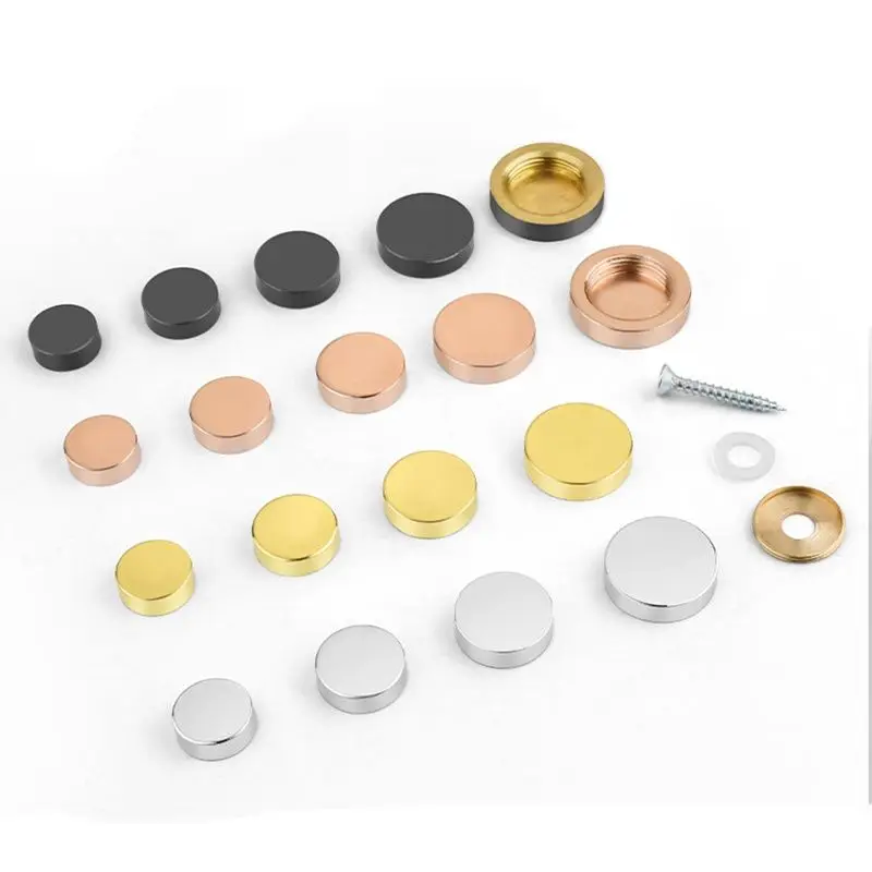 4Set-Copper-Decorative-Mirror-Fixing-Screws-Plastic-Washers-Flat ...