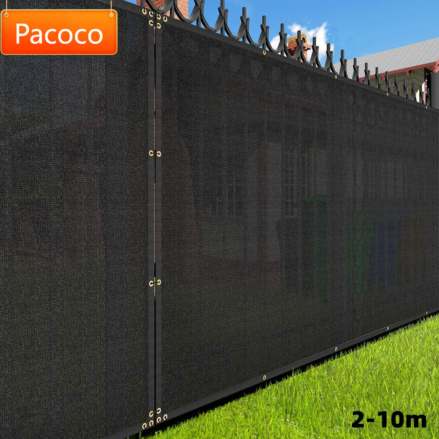 Black Fence Privacy Screen, Commercial Outdoor Backyard Shade ...