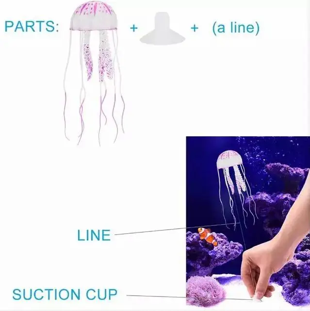 Artificial Floating Jellyfish for Aquarium: Decorative underwater light ...