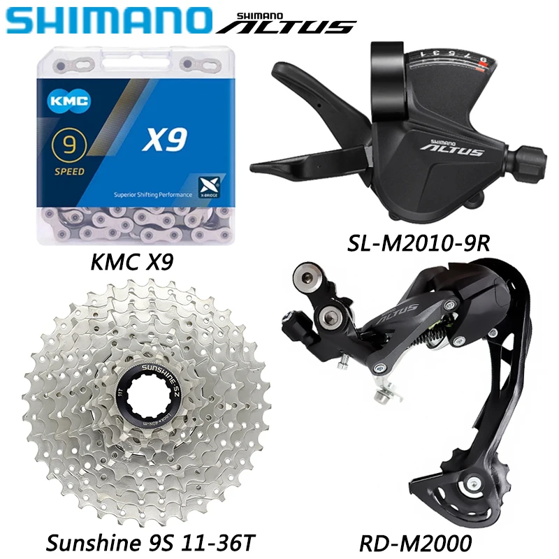 SHIMANO-ALTUS-M2000-9-Speed-Groupset-9V-Derailleurs-SL-M2010-9R-Shifter ...