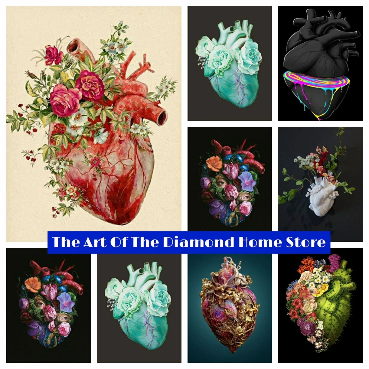 Abstract Human Heart Paintings Human Heart Black Art Canvas – Drtobe