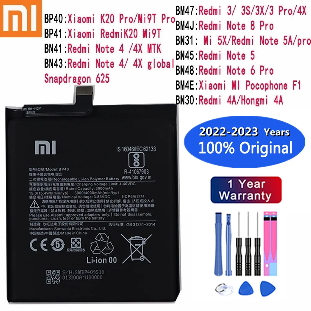 Batería 100% Original para Xiaomi K20 Pro, Mi 9T, Mi9T Pro, Redmi 3, 3S ...