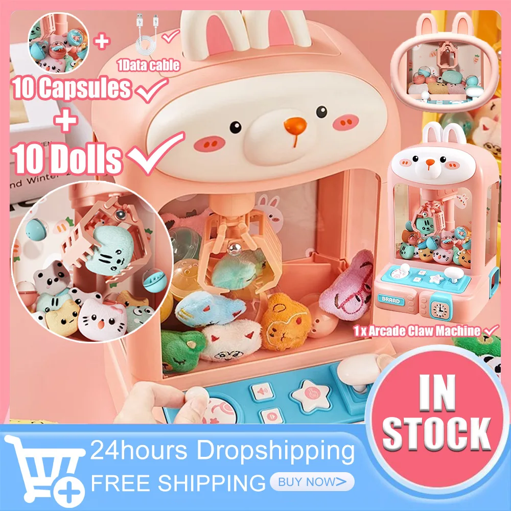 Mini-Claw-Machine-Toy-Musical-Arcade-Crane-Grabber-Double-Lever ...