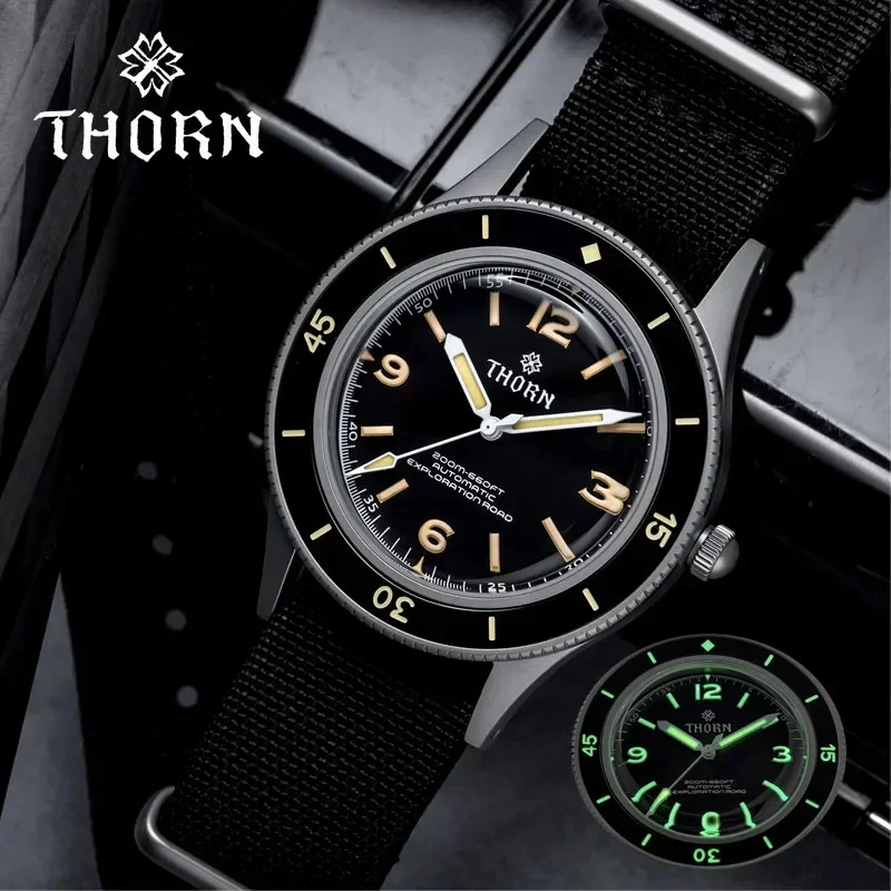 THORN-Watch-Men-40MM-Vintage-50-Fathoms-NH35-Movement-Automatic-K9 ...
