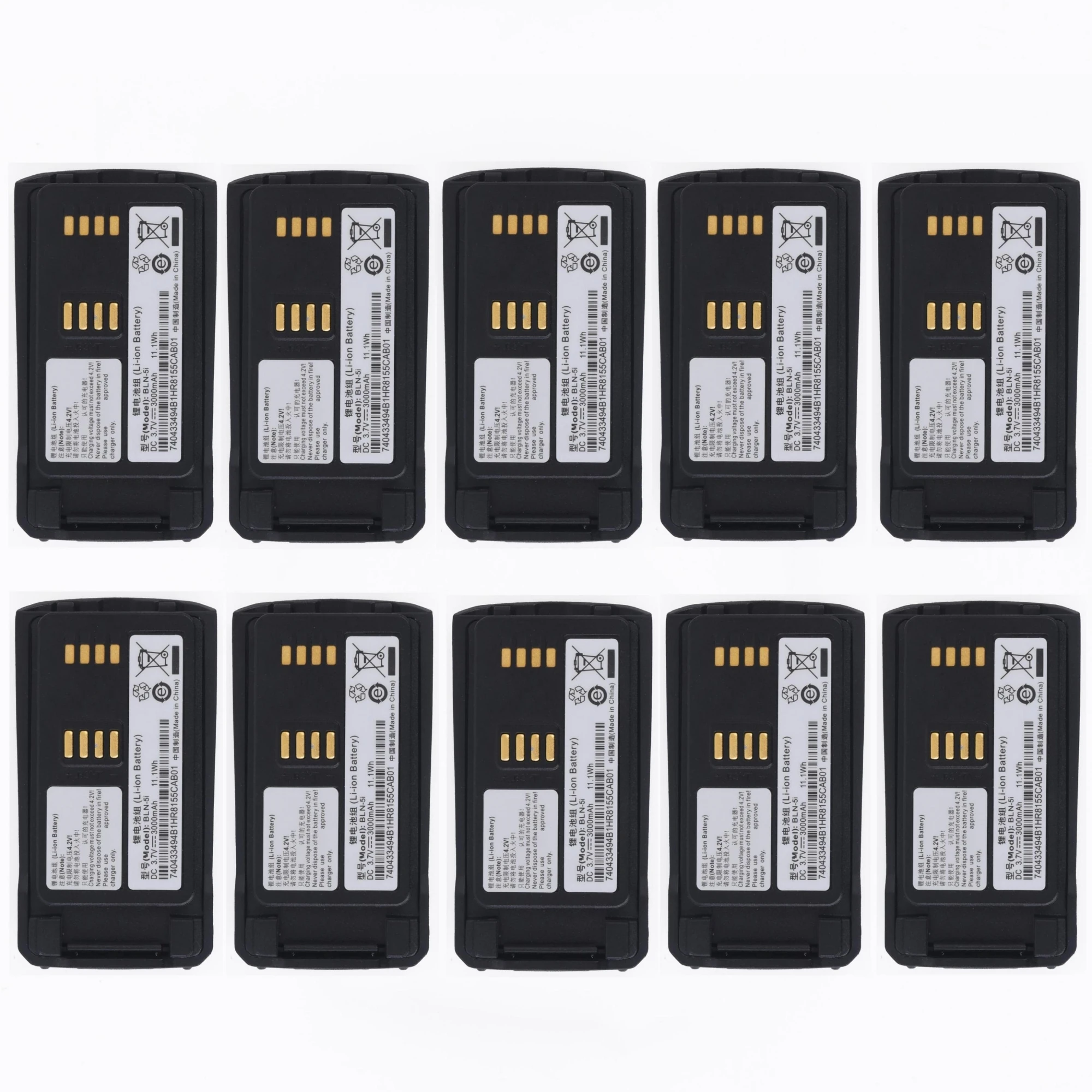 Ten Packs 3000mAh 3.7V 11.1Wh Lithium-Ion Battery for BLN-5i for EADS ...