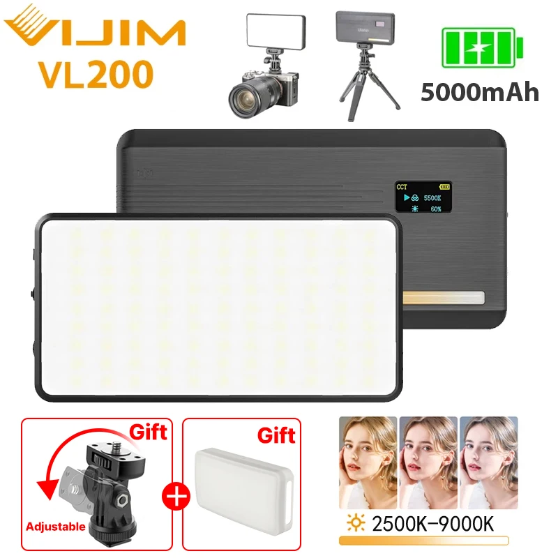 Ulanzi-VL200-Led-Video-Light-With-Soft-Diffuser-360-Ball-Head-5000mAh ...