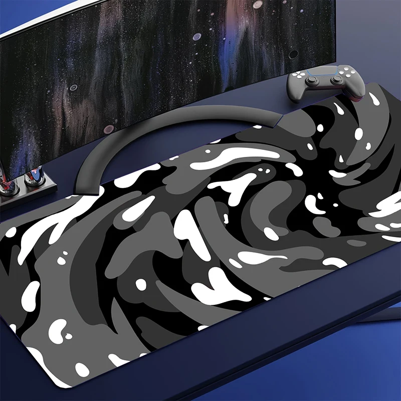 Grey-White-Gaming-Mousepad-XXL-Keyboard-Gamer-Speed-Aesthetics-Desk-Mat ...