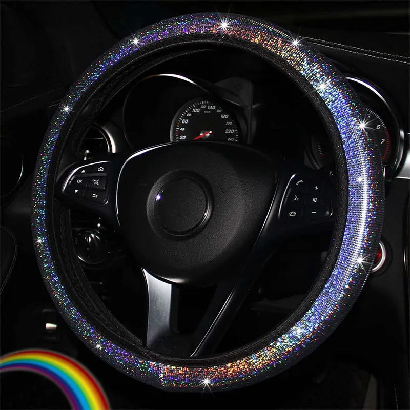 Car-Steering-Wheel-Cover-Elastic-Handle-Cover-Universal-37-38cm-Diamond ...